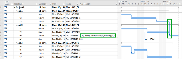 Creating cross-project task dependencies